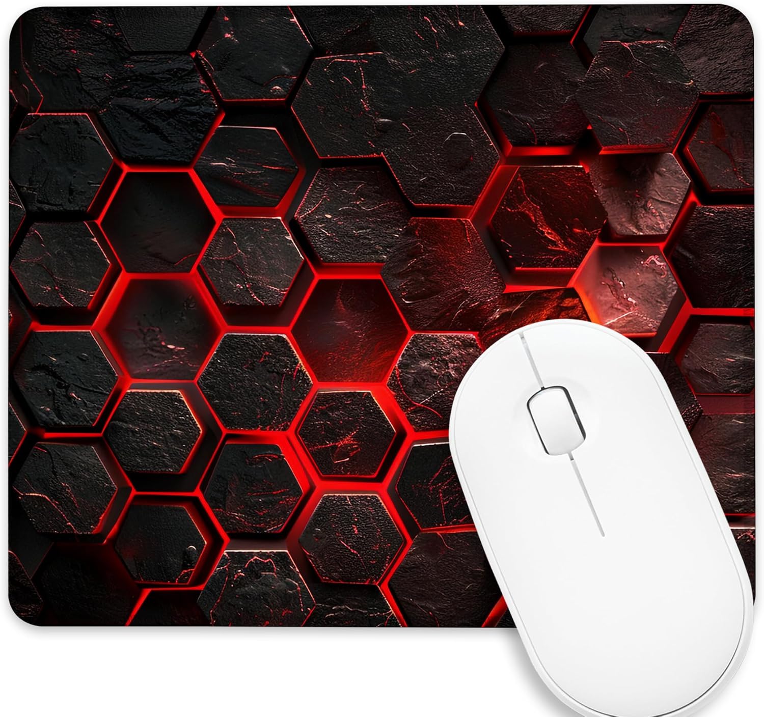 HUVBNAWQ-Mouse Pad Hexagonal Shapes in Light Red Colors Computer ...