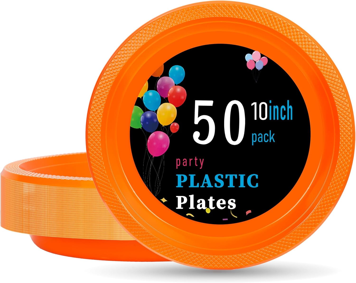 HUVBNAWQ-Orange Plastic Plates 10 Inch 50 Count Disposable Plate ...