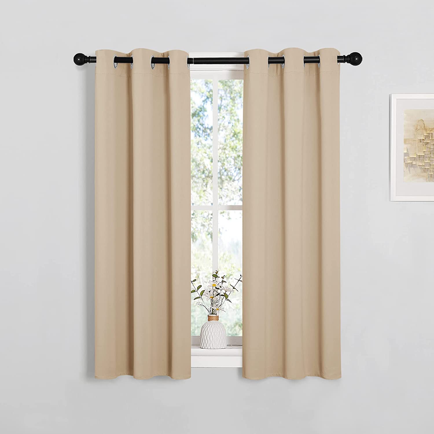 HUVBNAWQ-Room Darkening Curtain Panels for Loft, Biscotti Beige, 2 ...