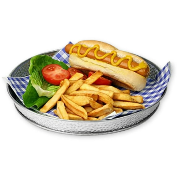 HUVBNAWQ-TableCraft GP8, Round Diner Platter, Galvanized Steel with ...