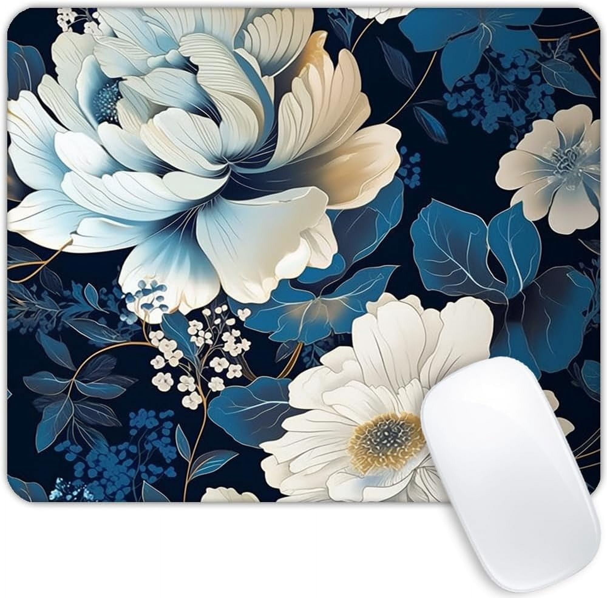 HUVBNAWQ-Unique Flower PatternBlue (7) Mouse pad Customized Mousepad ...