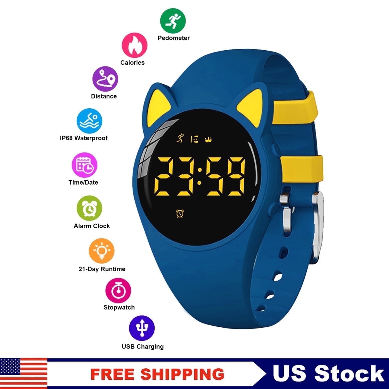HUYVMAY Kids Fitness Watch Without App and Smartphone, 1 Hour Charging ...