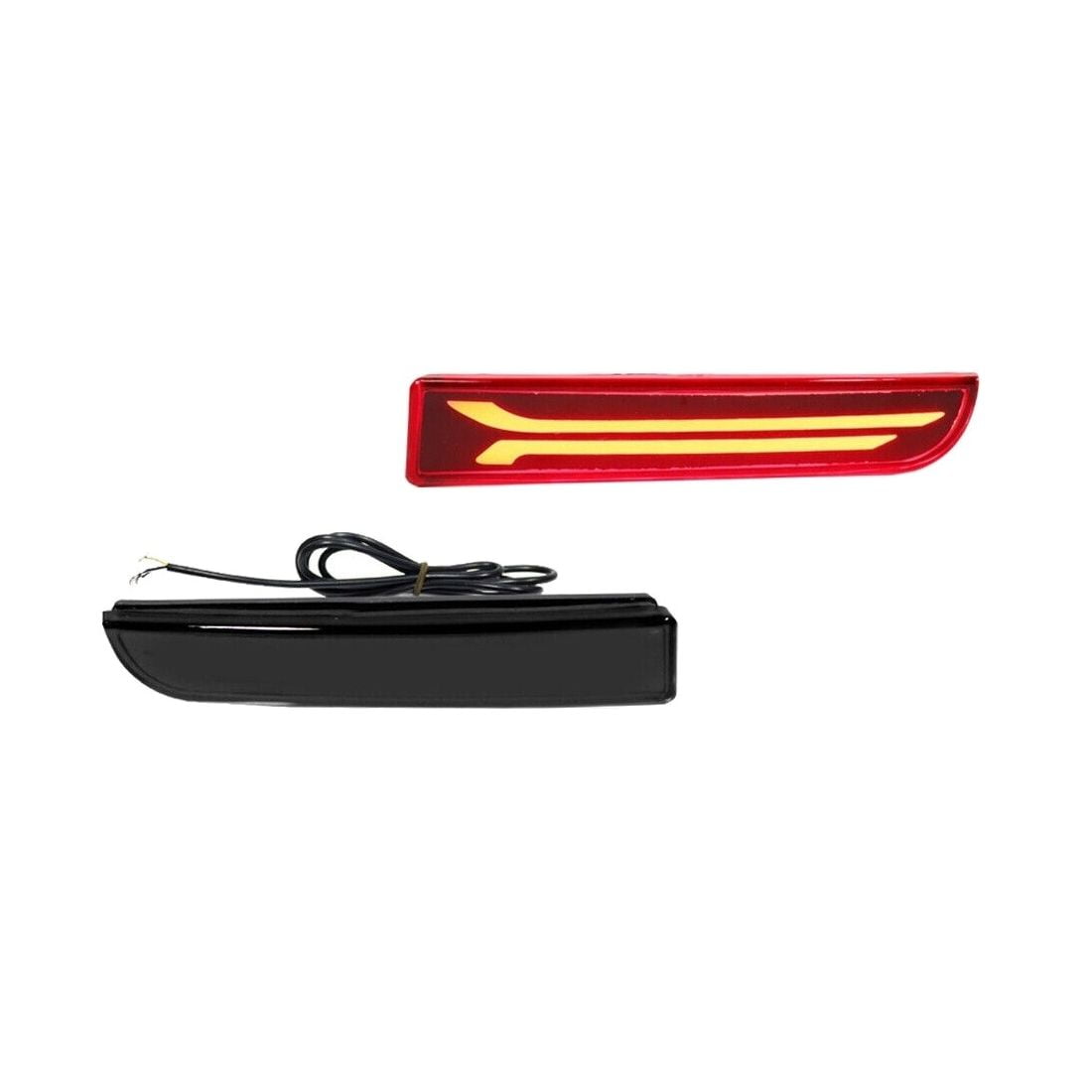 HUZOK Evo Smoked Rear Reflector Tail Signal Light for Mitsubishi for ...