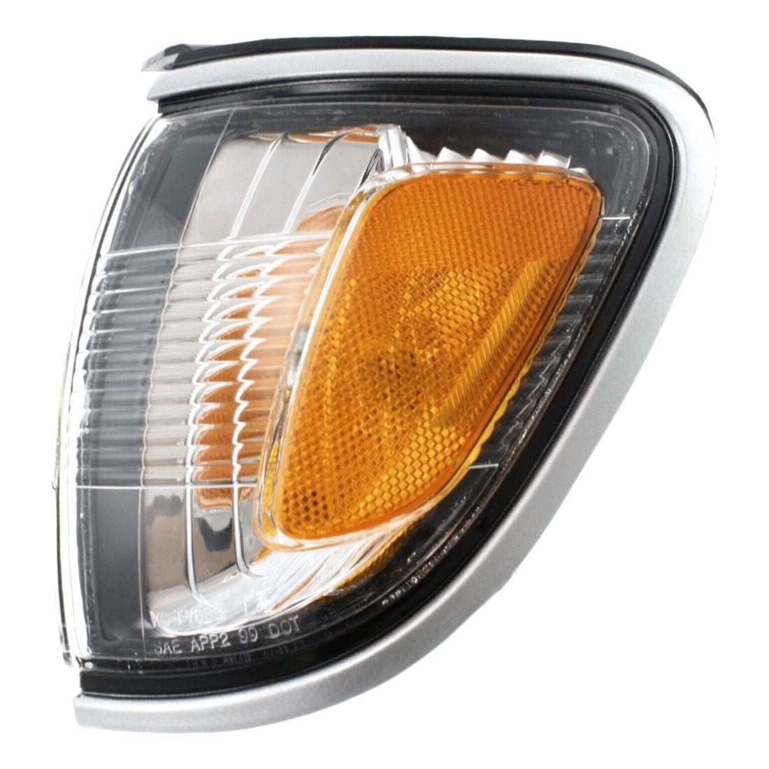 HUZOK Signal Light Left Side Clear & Amber Lens Turn with Silver ...