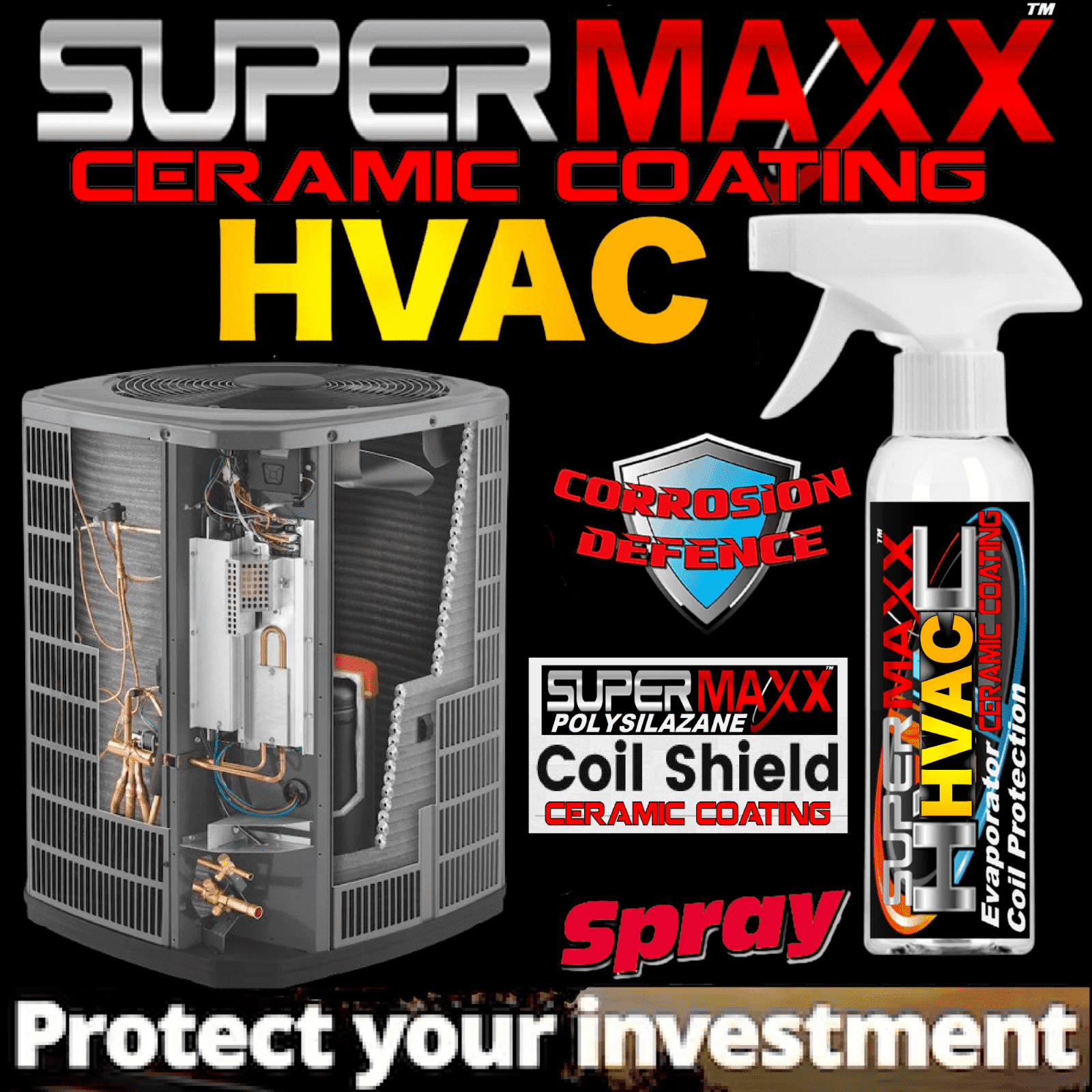 HVAC COIL CORROSION PROTECTION & CLEANER NANO CERAMIC COATING SPRAY ...