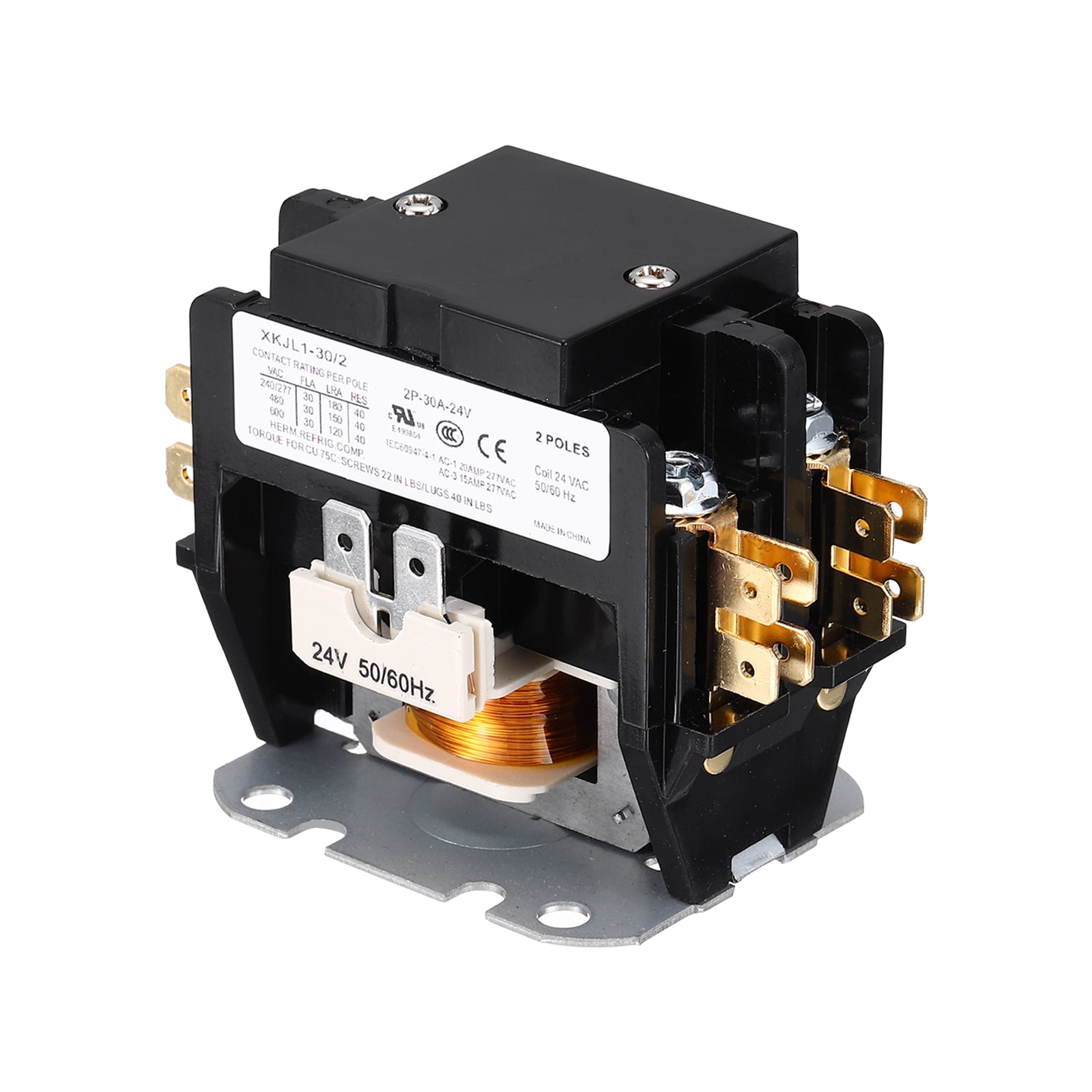 HVAC Contactor, 2 Pole FLA 30 Amps 24V Coil Air Conditioner Contactor ...