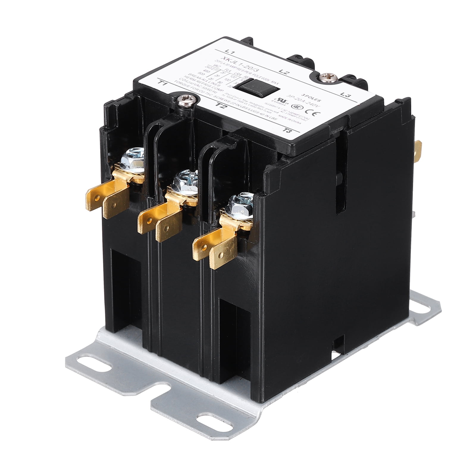 HVAC Contactor, 3 Pole FLA 20 Amps 240V Coil Air Conditioner Contactor ...