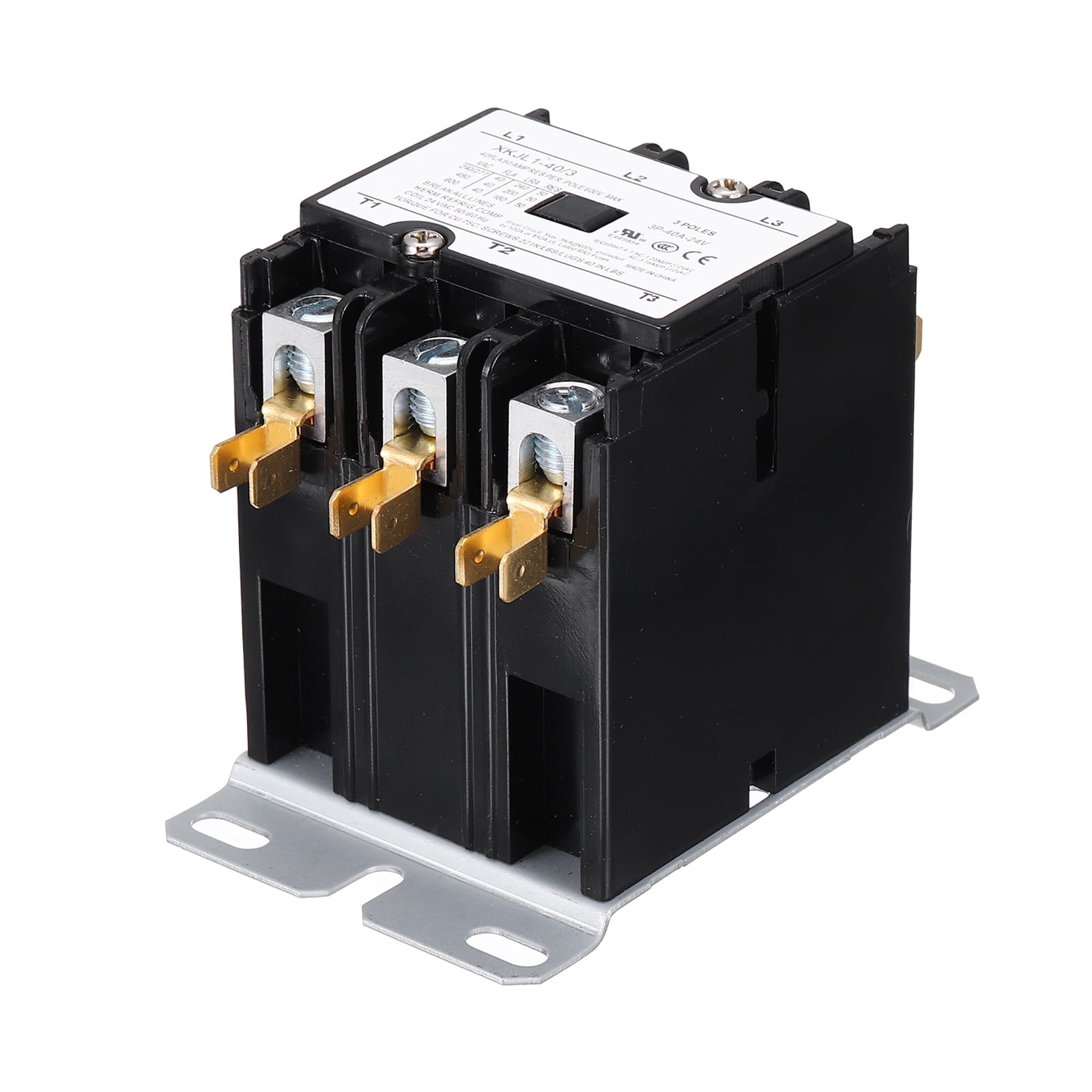 HVAC Contactor, 3 Pole FLA 40 Amps 24V Coil Air Conditioner Contactor ...