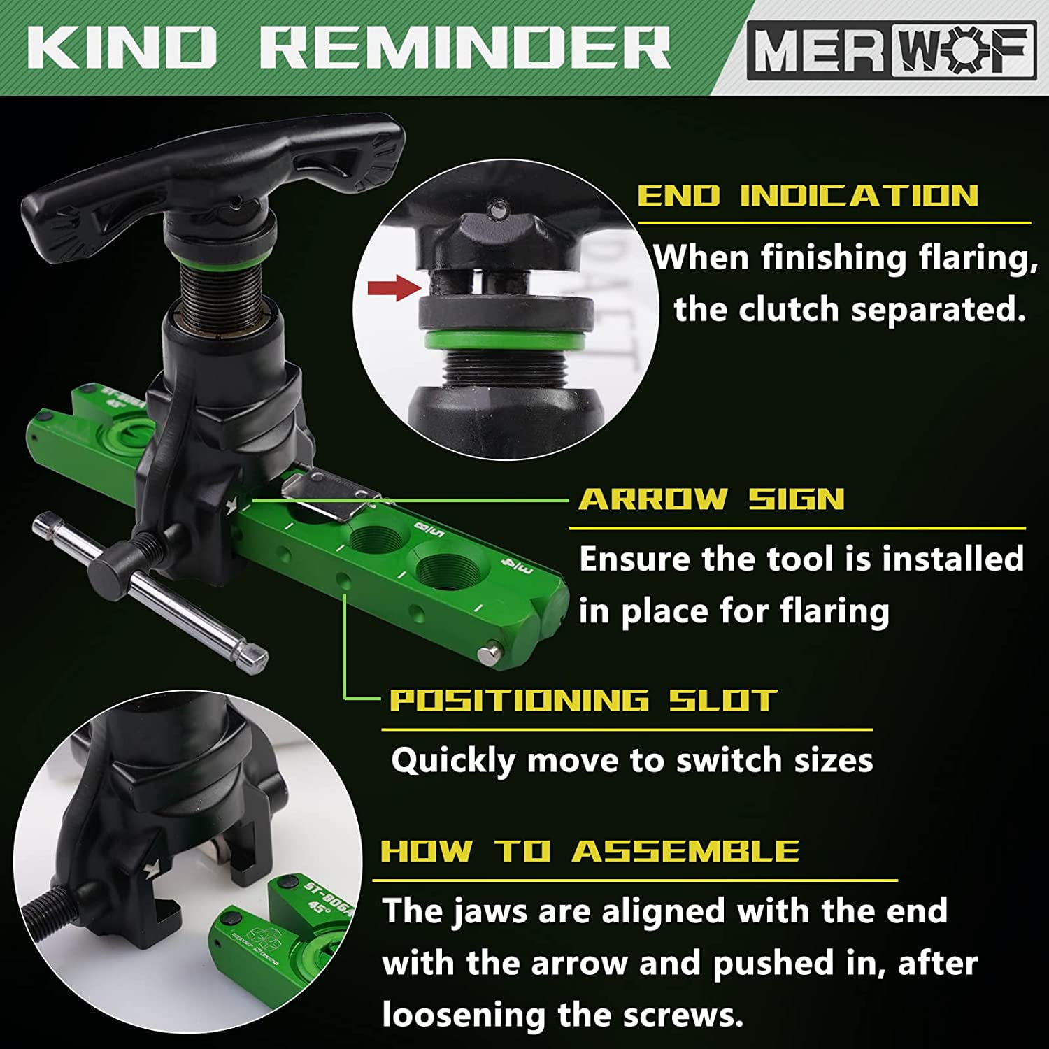 HVAC Flaring Tool Kit for 1/4'' - 3/4'' and 6-19mm Single Flare, 45 ...