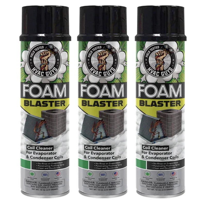 HVAC GUYS Foam Blaster 3 Pack | AC Coil Cleaner Foam Cleaner | Neutral ...