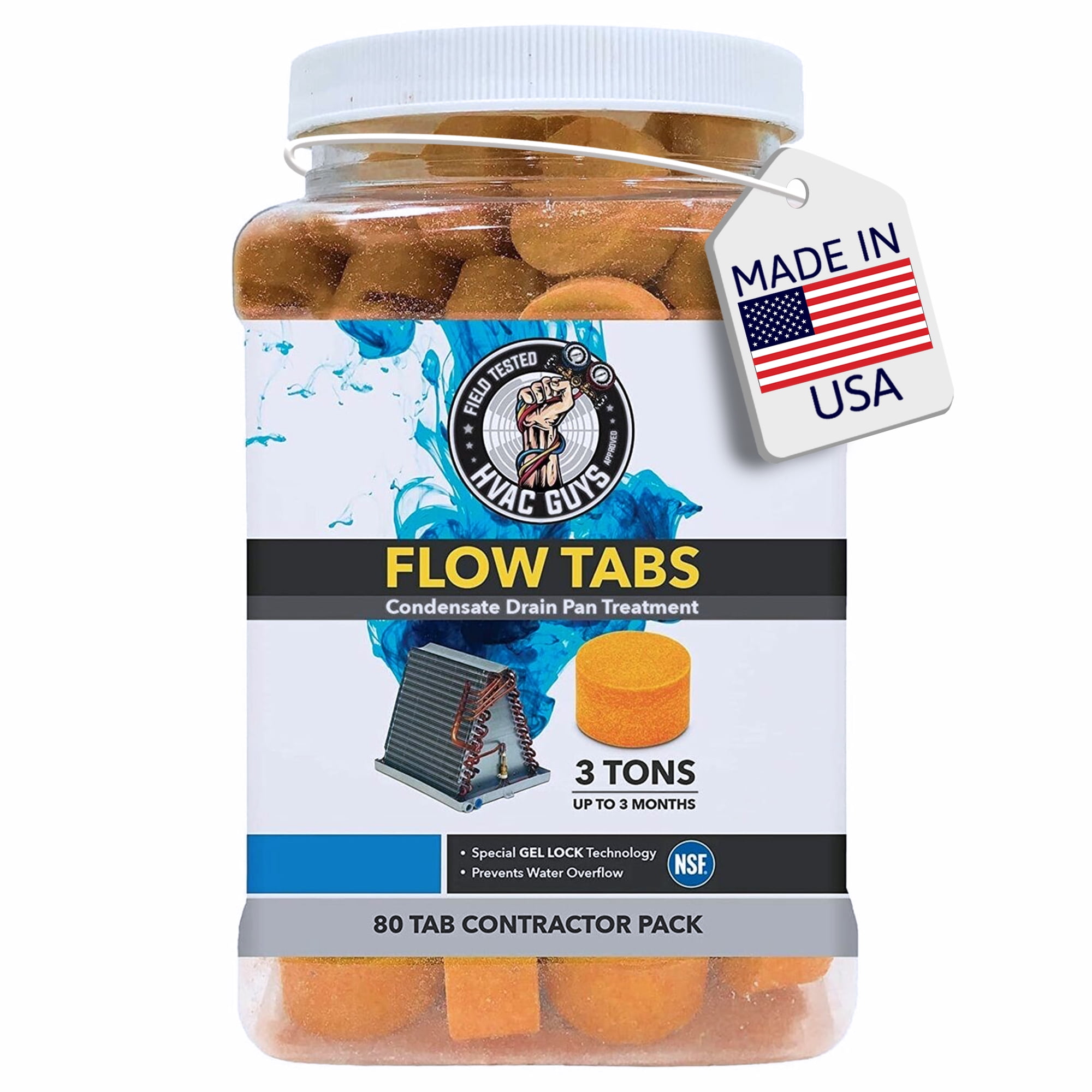 HVAC Guys Flow Tabs with Gel Lock Technology - 80 Pack - Keep Drain ...