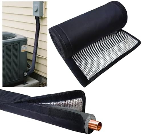 HVAC Pipe Insulation Wrap Outdoor, 3 Layers AC Line Insulation Set ...
