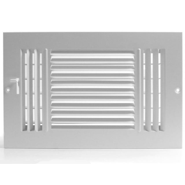HVAC Premium G843WYFBA 3-Way Air Supply Grille, 8"x4", White, Flat ...