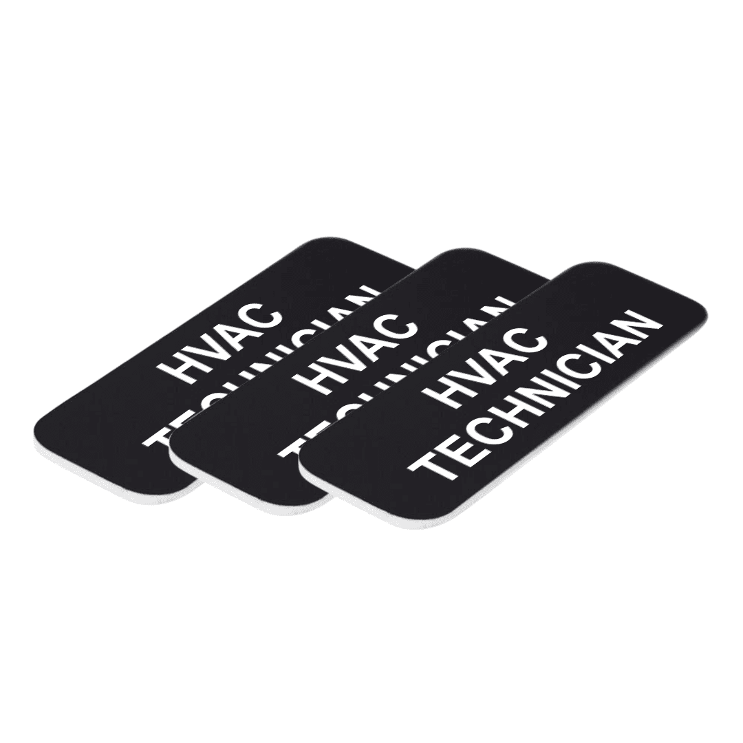 HVAC Technician 1 x 3" Name Tag/Badge, Black, (3 Pack) - Walmart.com