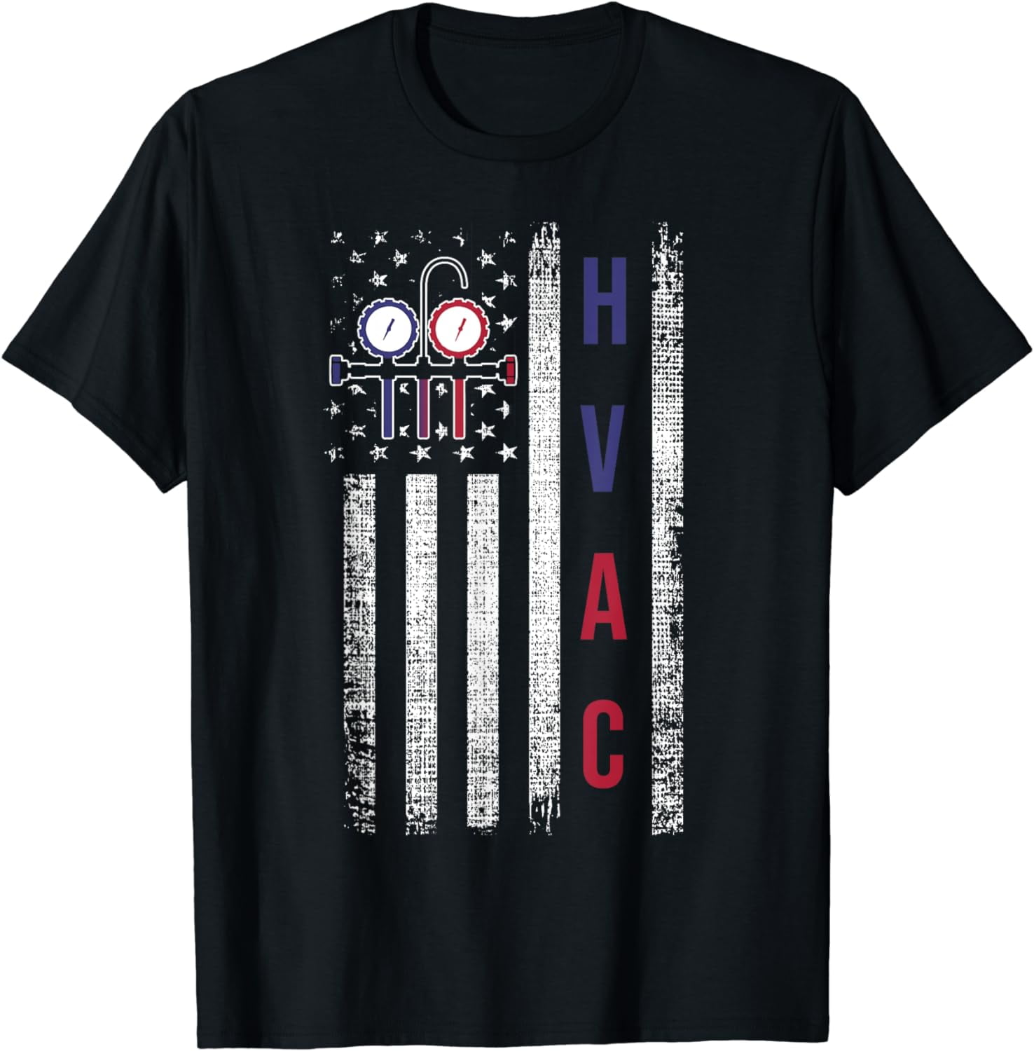 HVAC Technician Men American Flag USA Vintage T-Shirt - Walmart.com