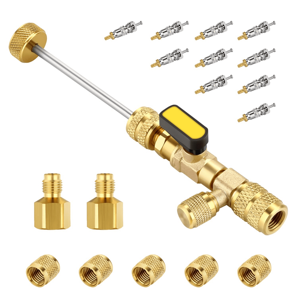 HVAC Valve Core Removal Tool, Valve Core Remover with Valve Cores, Nuts ...
