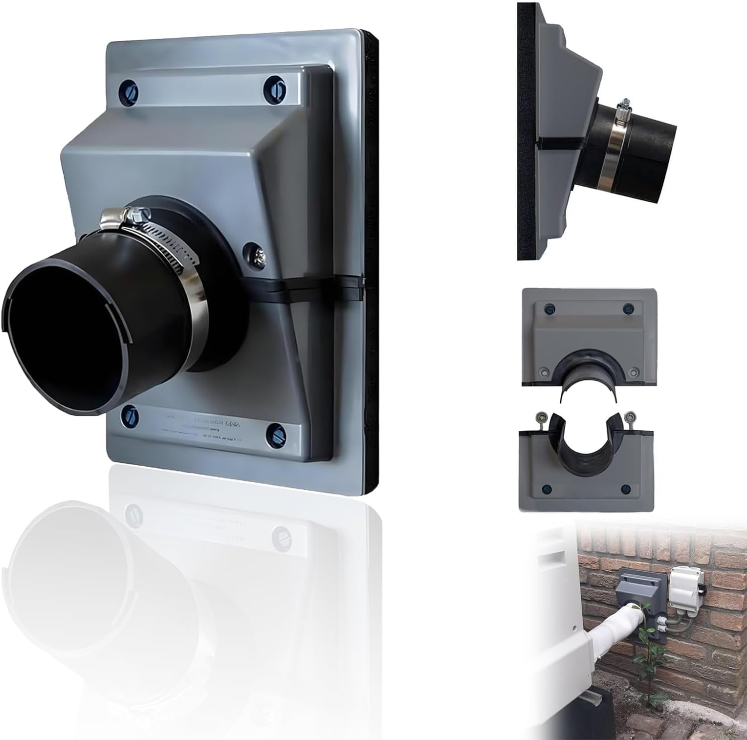 HVAC Wall Penetration & Line-Set Cover Kit, Split AC Line-Set Wall Cover Kit with A Soft Gasket ...