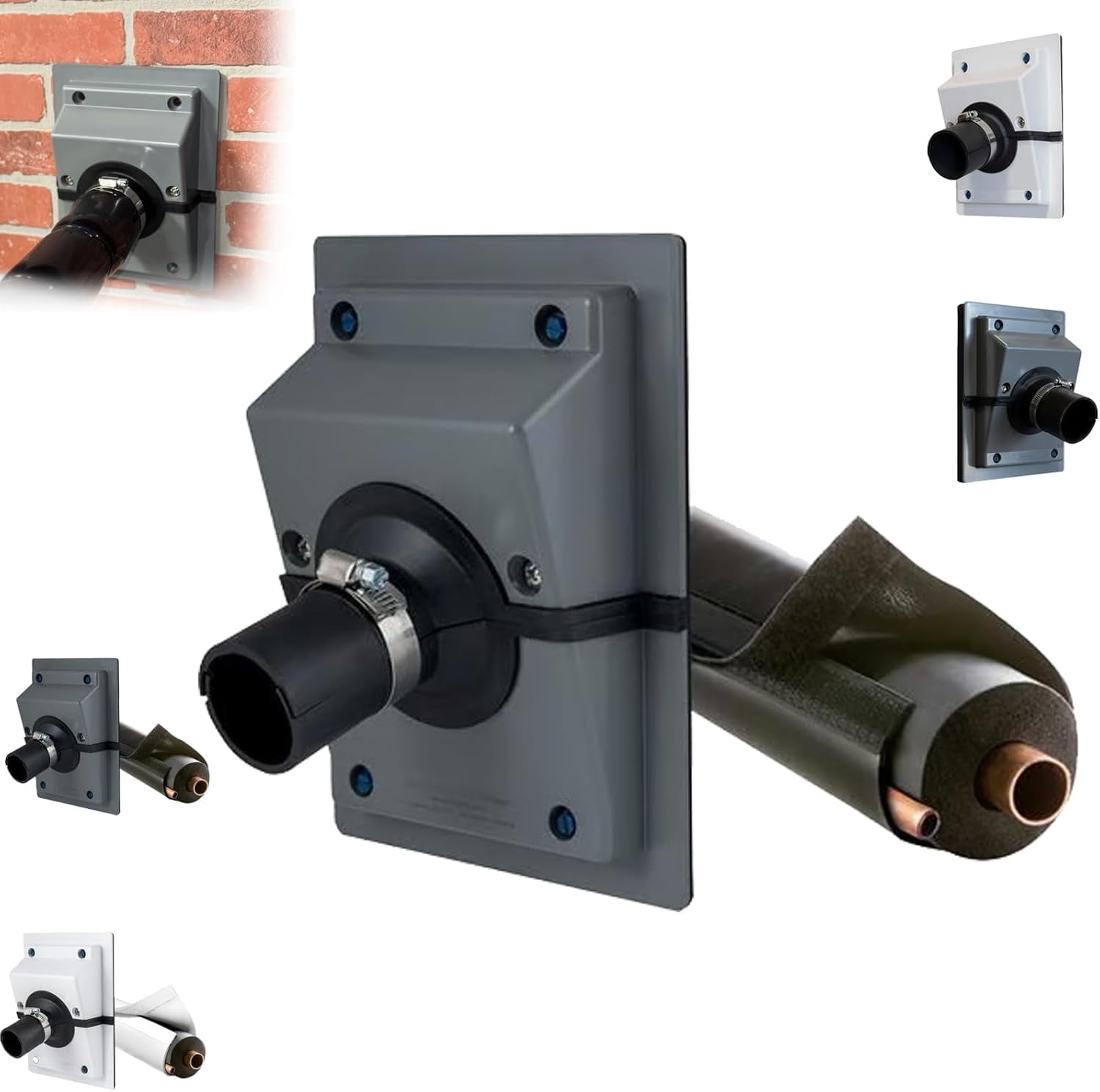 HVAC Wall Penetration & Line-Set Cover Kit, Tool-Free Easy Install HVAC ...