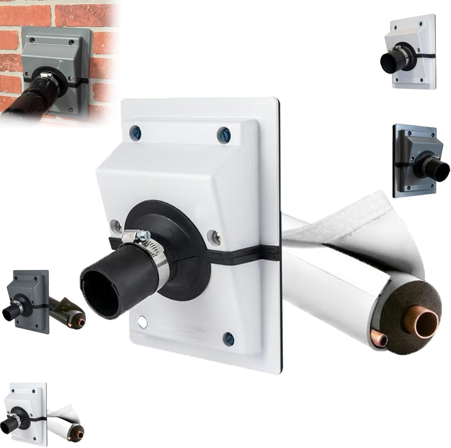 HVAC Wall Penetration & Line-Set Cover Kit, Tool-Free Easy Install HVAC ...