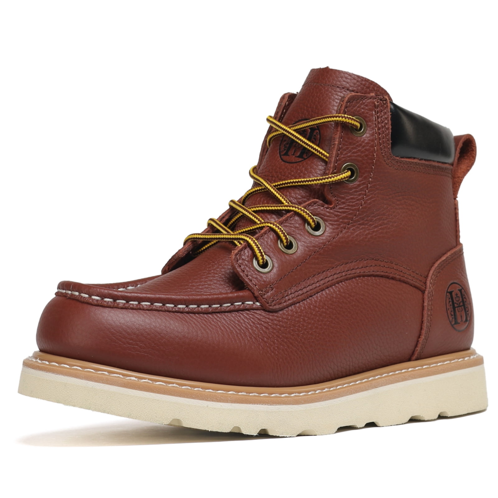 HVB303 6 inch Soft Toe Durable Mens Work Boots,100% Leather Slip ...