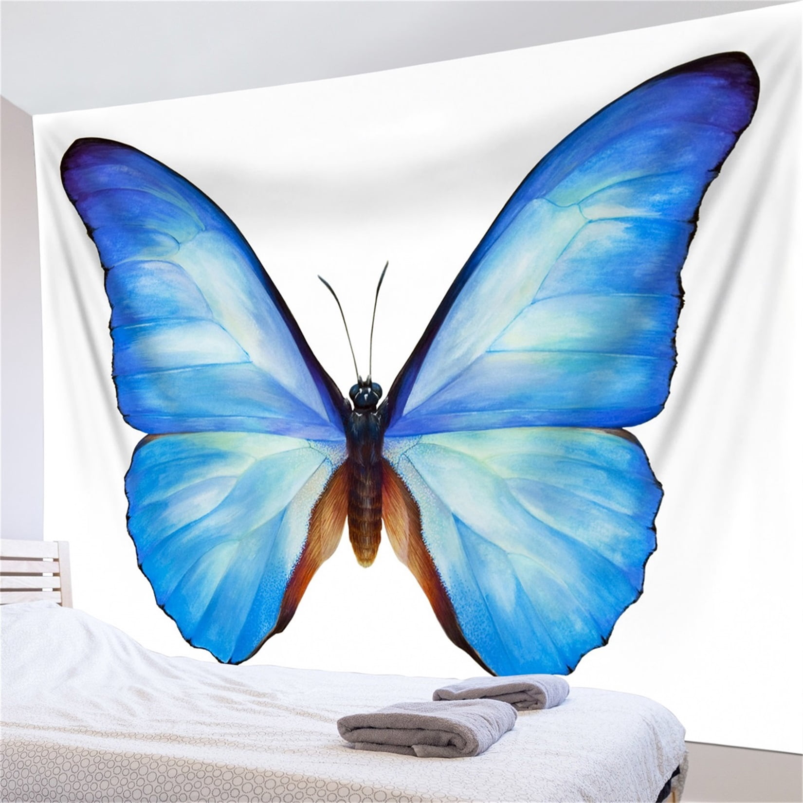 HVEST Butterfly Tapestry Teal Insect Moth Tapestry Wall Hanging 92.5X70 ...