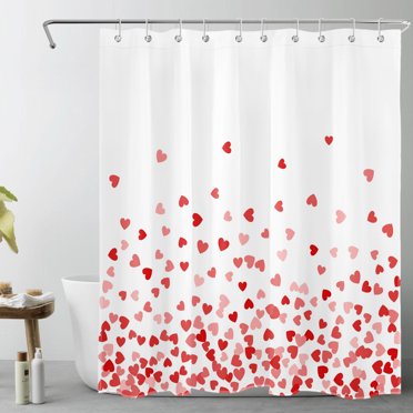 3S Brother's Solid Red Shower Curtain Single Panel for Bathroom, Unique ...