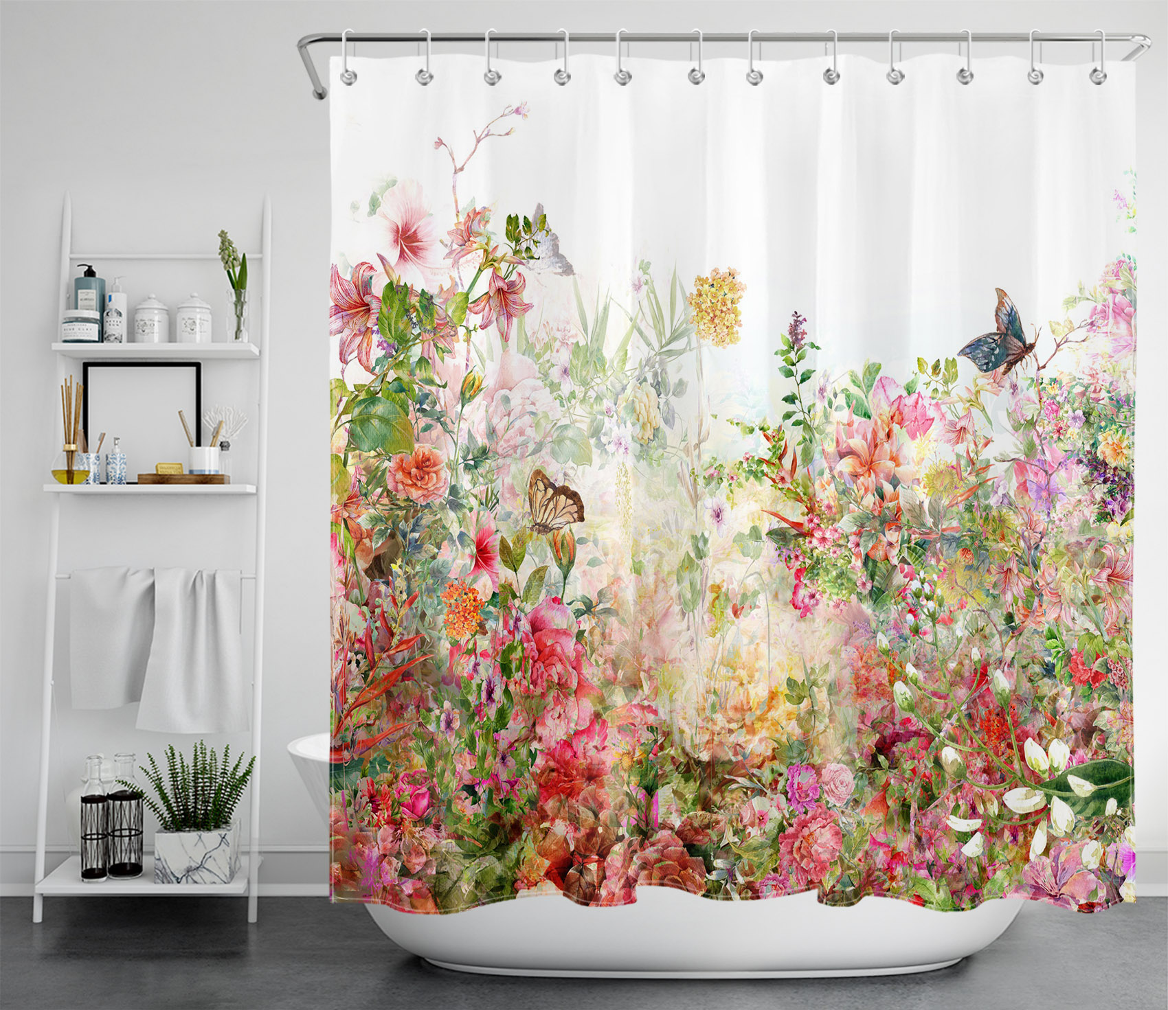 KSADK Green Abstract Colorful Flowers Watercolor Painting Spring ...