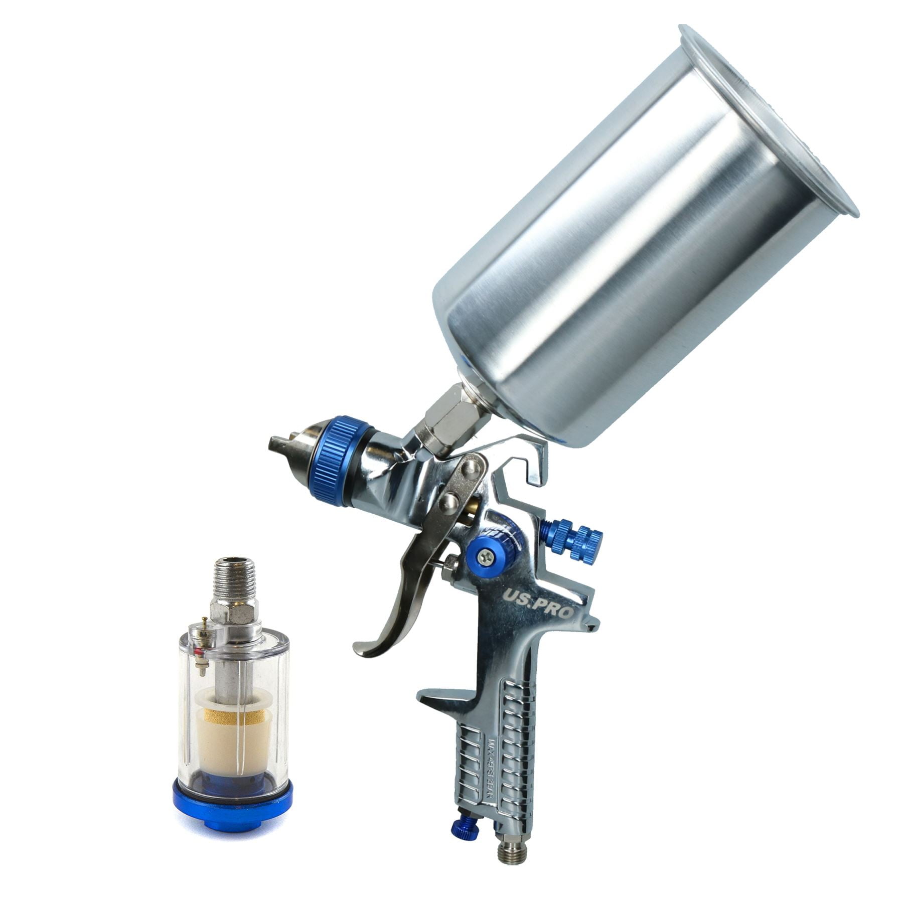 HVLP Gravity Feed Spray Gun 1.4mm & 2.0mm, 1/4" BSP In Line Moisture ...