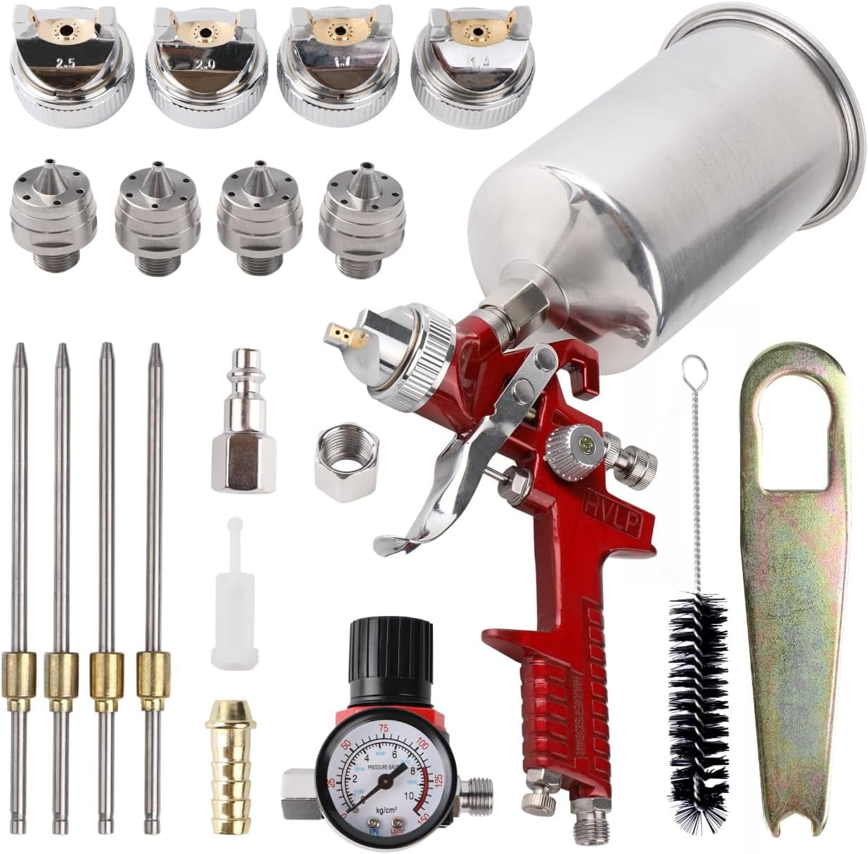 HVLP Gravity Feed Spray Gun, Automotive Air Paint Spray Gun Kit ...