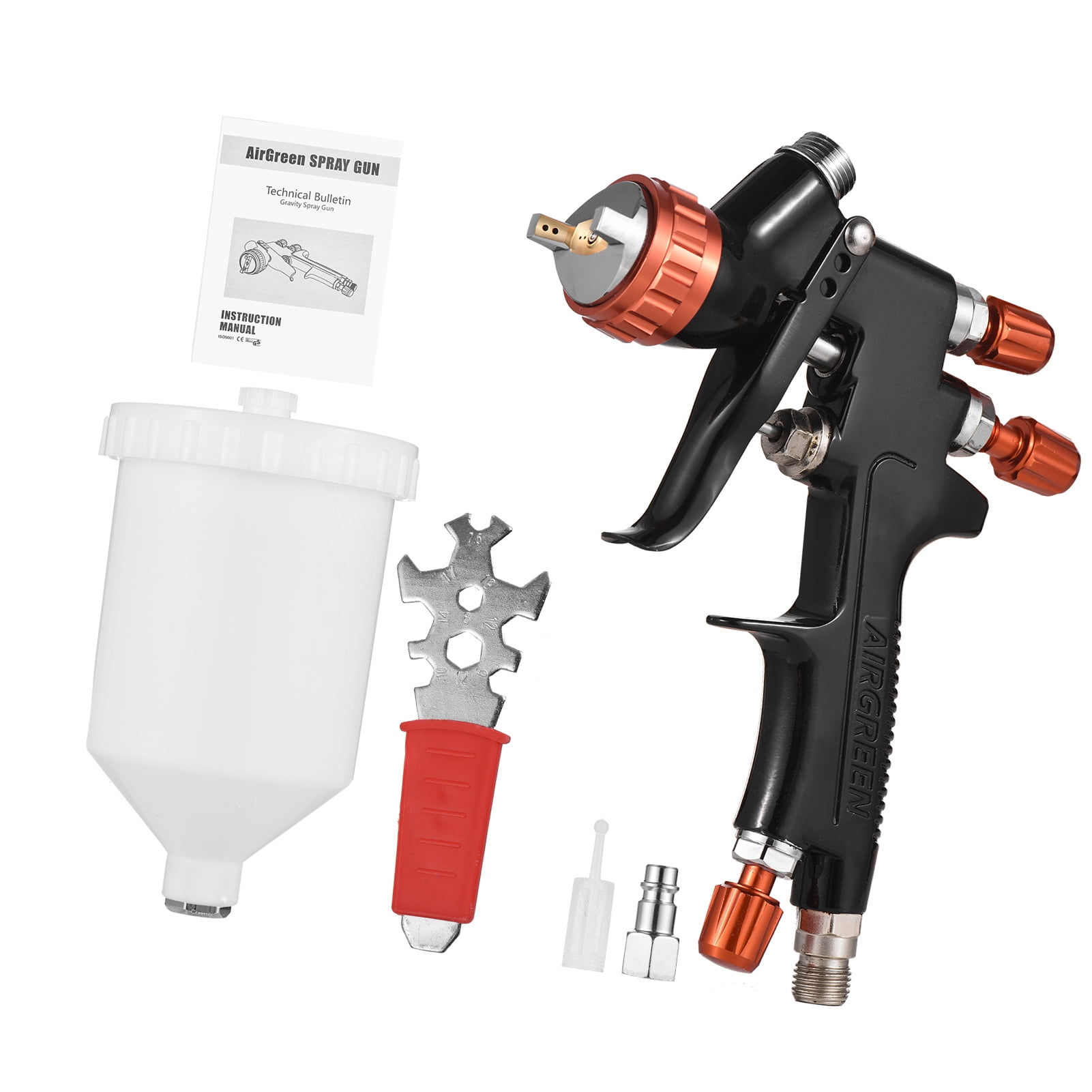 HVLP Pneumatic Paint Spray Set 1.3mm Caliber Adjustable Auto Repair ...