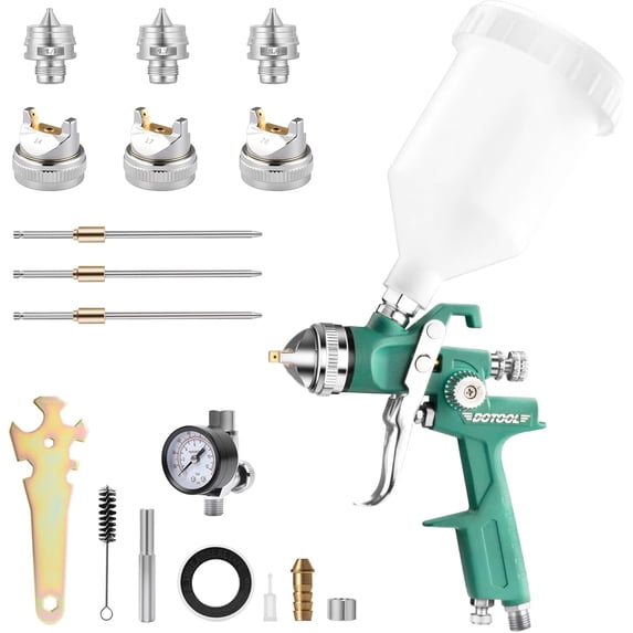 HVLP Spray Gun Kit H827 Automotive Paint Gun with 1.4/1.7/2.0mm Nozzles ...