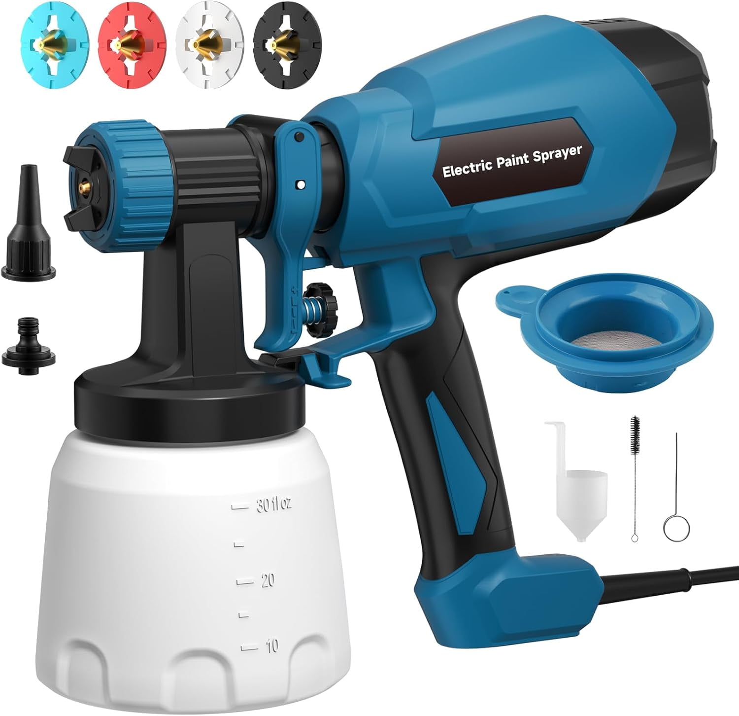 HVLP Sprayer, , 3 Modes & 4 Barss Nozzles, with Cleaning & Blowing ...