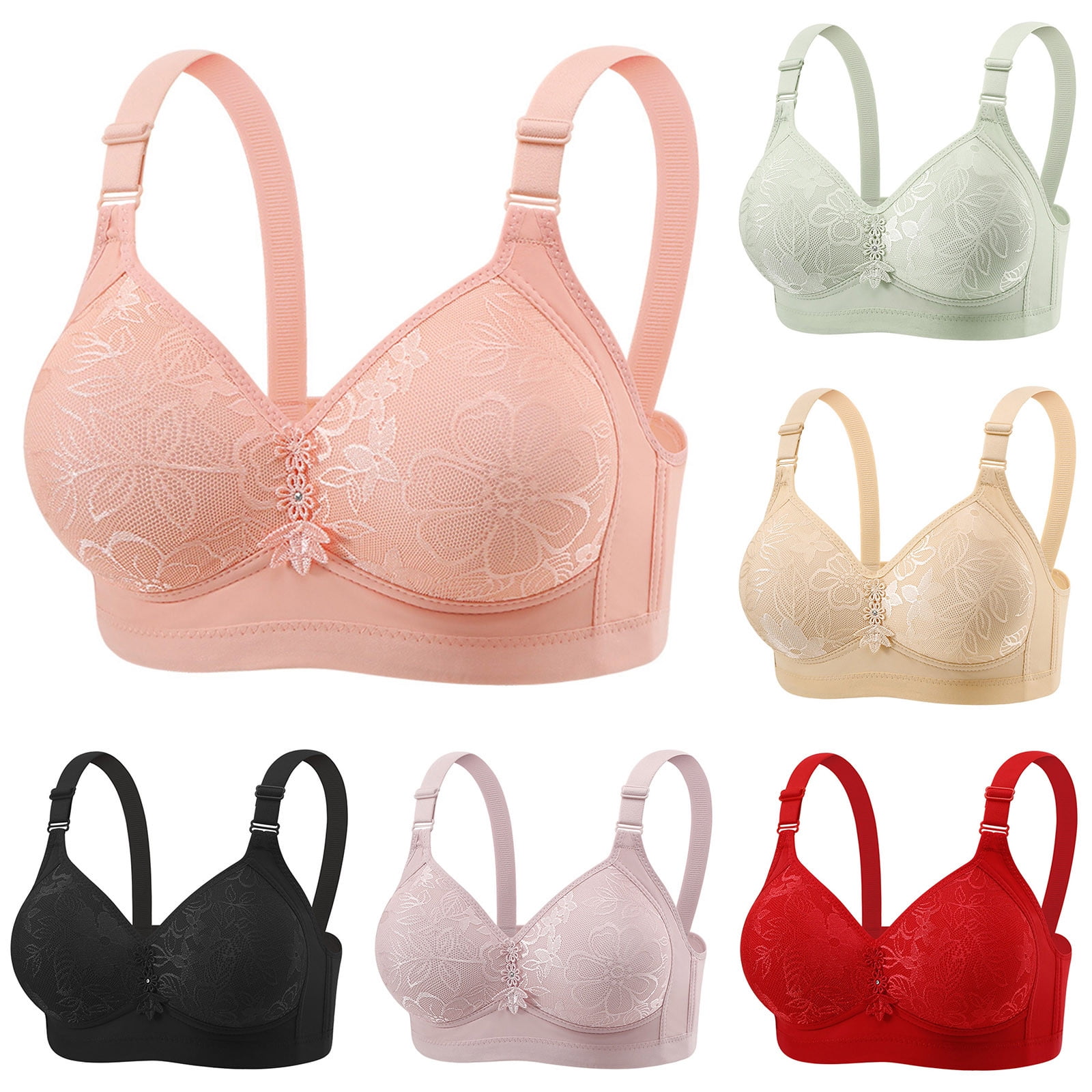 HVOBTTY Breathable Stretch Bras for Women, Womens Bras No Underwire ...