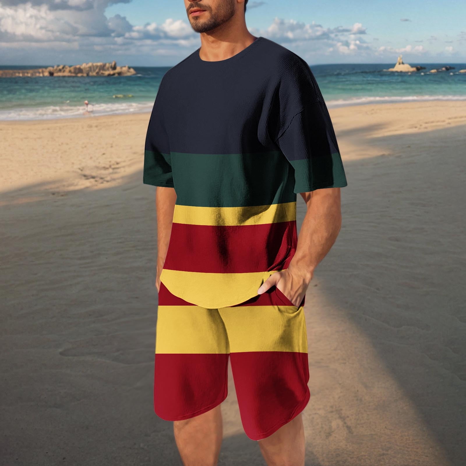 HVOBTTY Mens Soft Pajama Set, Summer Pajama Set for Men, Men's Casual ...