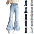 HVOBTTY Summer Toddler Girl's Wide Leg Long Denim PantsElastic Waist ...