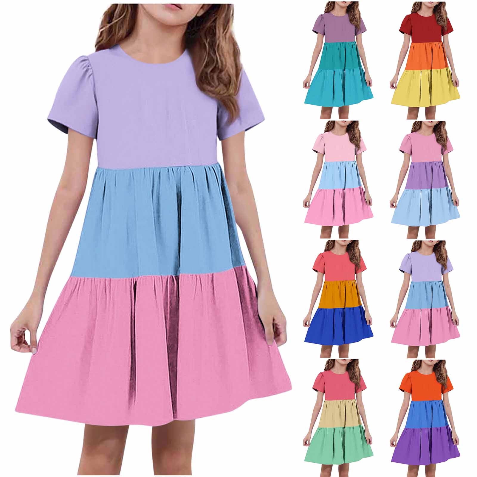 HVOBTTY Toddler's Soft Sport A-Line Dresses, Summer Dresses for Kid ...