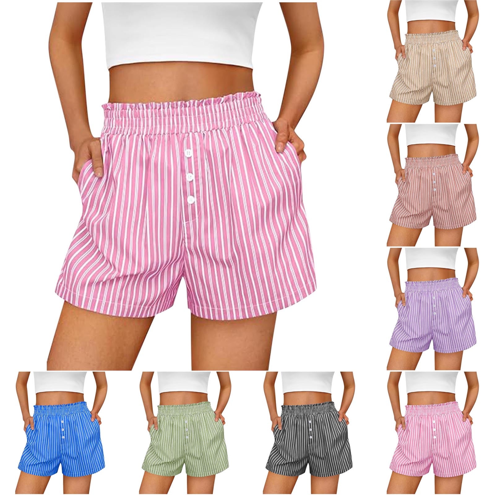 HVOBTTY Women's Comfortable Short Pants, Summer Pants for Women, Womens ...