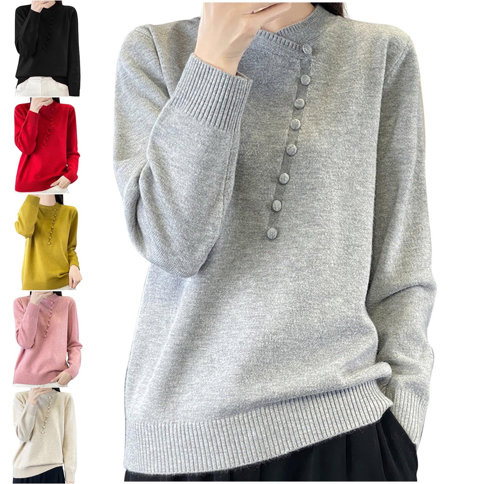 HVOBTTY Women's Long Sleeved Pullovers Sweaters, Sweaters for Women, Women's Fashion Casual ...