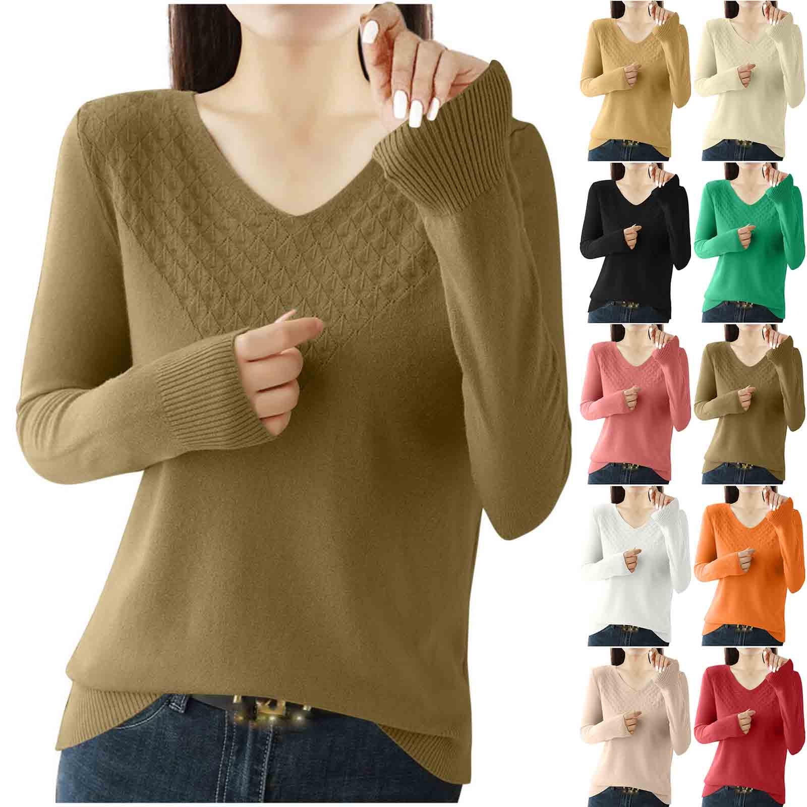 HVOBTTY Women's Long Sleeved Pullovers Sweaters, Sweaters for Women ...