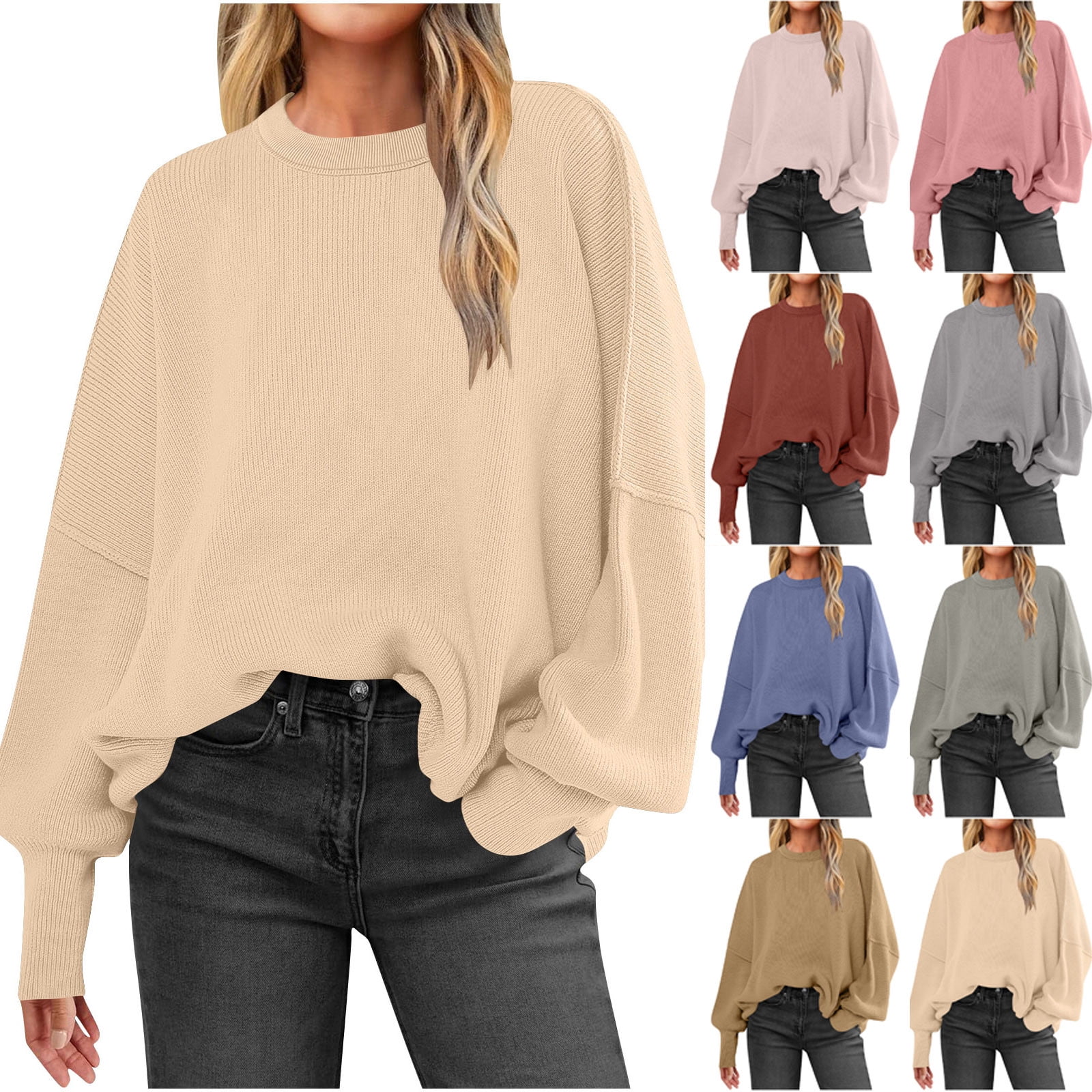 HVOBTTY Women's Long Sleeved Pullovers Sweaters, Sweaters for Women ...