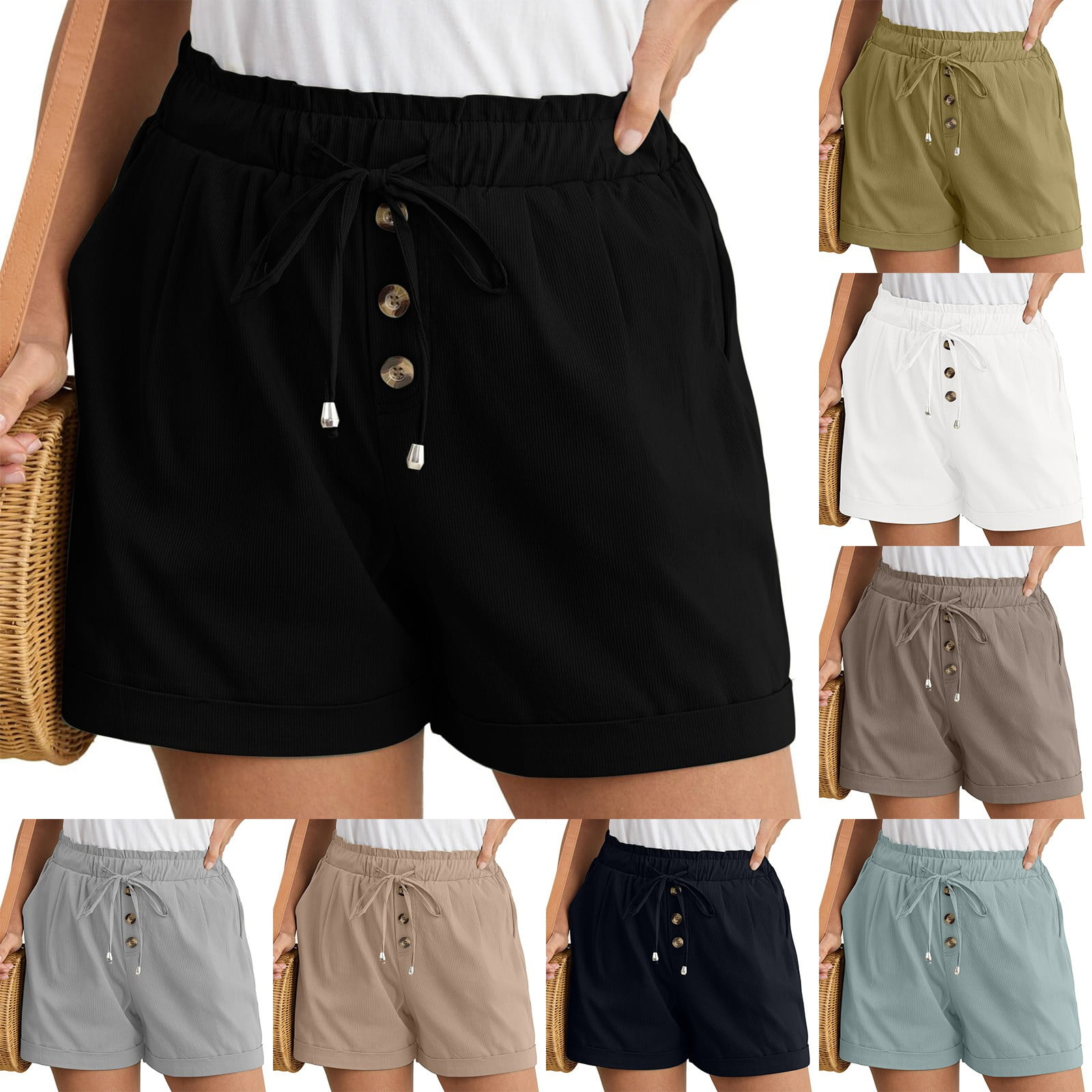 HVOBTTY Women's Soft Short Pants, Summer Pants for Women, Womens Casual ...