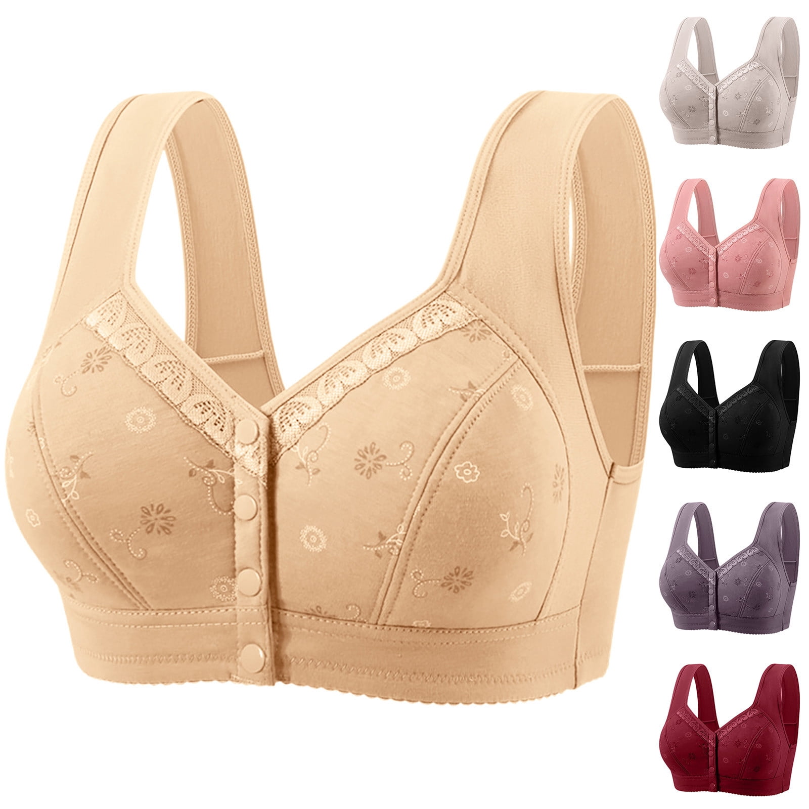 HVOBTTY Women's Wireless Push Up Bra, Plus Size Bra for Women, Women's ...