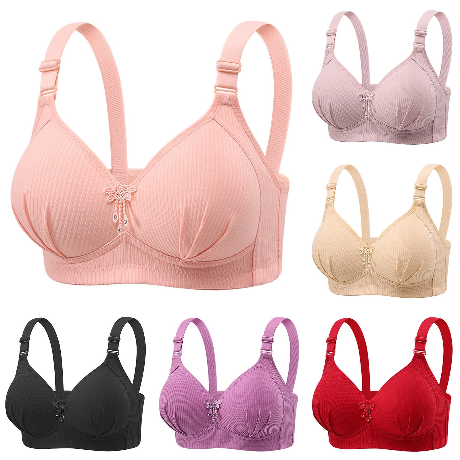 HVOBTTY Womens Casual Push Up Bra, Plus Size Bra for Women, Women's ...