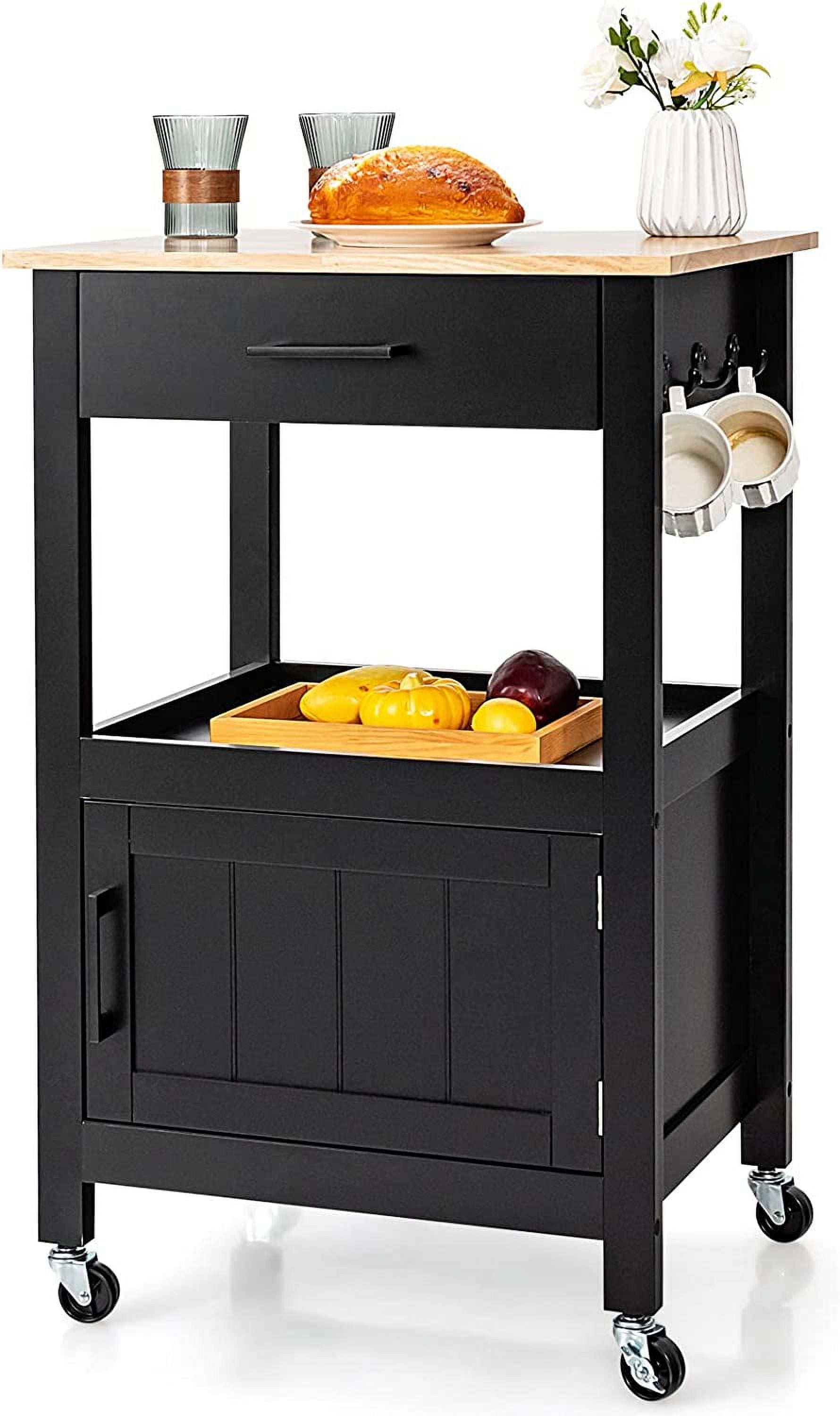 HVSDIMO Kitchen Cart with Small Kitchen Island on Wheels w/Drawer 3 ...