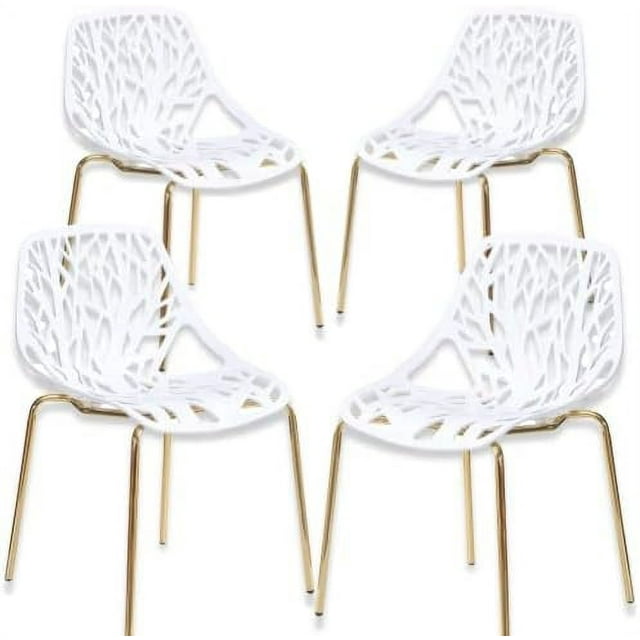 HVSDIMO Modern Yellow Dining Chairs Set of 4 Birch Sapling Style Chairs ...