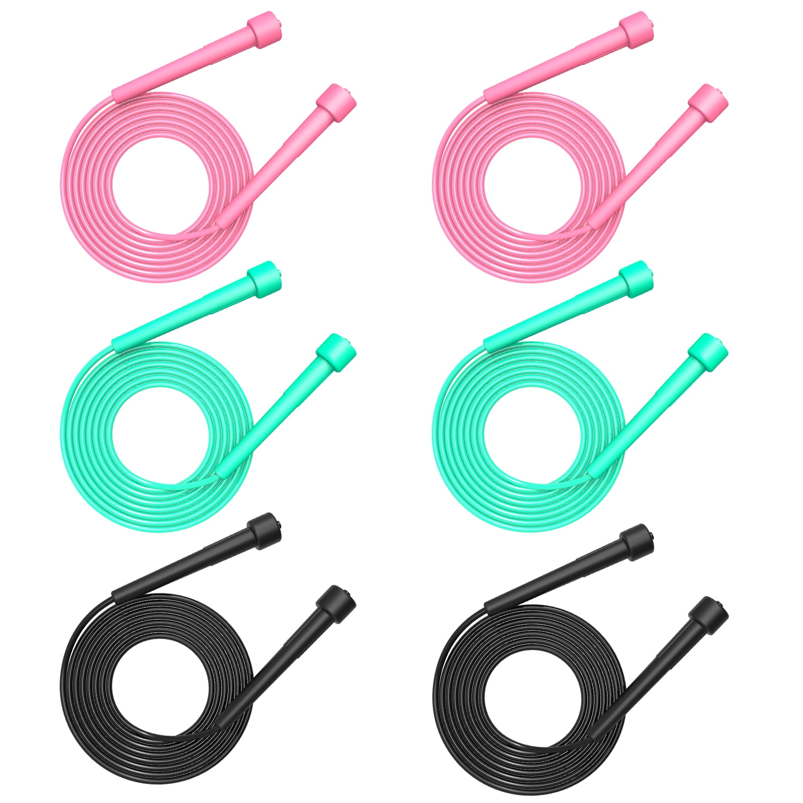 HVSEBOTO 6 Pcs Jump Rope for Fitness and Exercise, Adjustable 9.4 ft ...