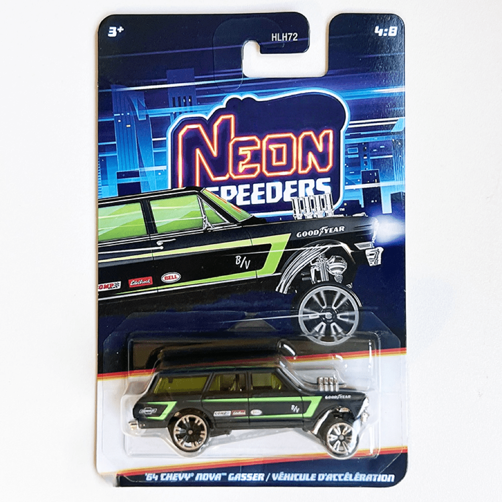 HW 2025 Neon Speeders #4 64 Chevy Nova Gasser HLH72 - Walmart.com
