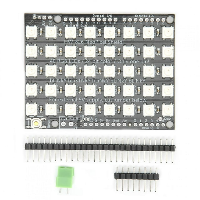 HW-826 40Digit WS2812B 5050 RGB LED Development Board with Built In ... HW-826 40Digit WS2812B 5050 RGB LED Development Board with Built In ...