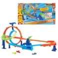 Hot Wheels Stunt Tracks Rapid Launch Cyclone Track Set & 1:64 Scale Die ...