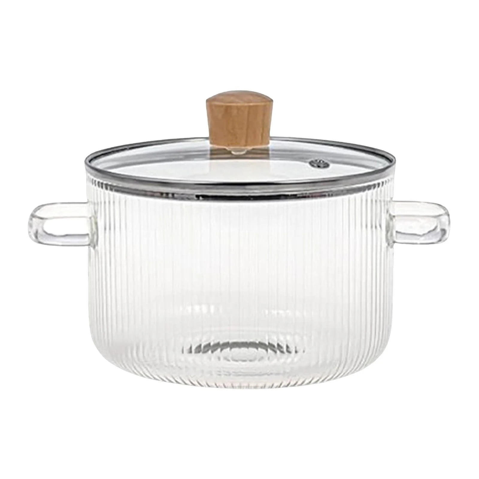 HWHCGZ 1.6L Glass Cooking Pot with Lid, Heat Resistant Borosilicate ...
